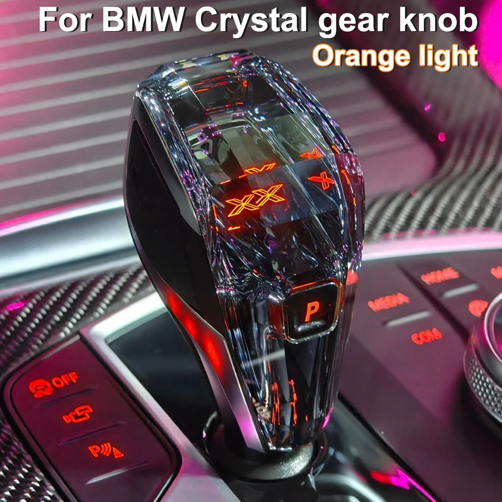Crystal-Gear-Shift-Knob-Rod-With-Orange-LED-Light-G20-G22-G26-X3-G01-X4 ...