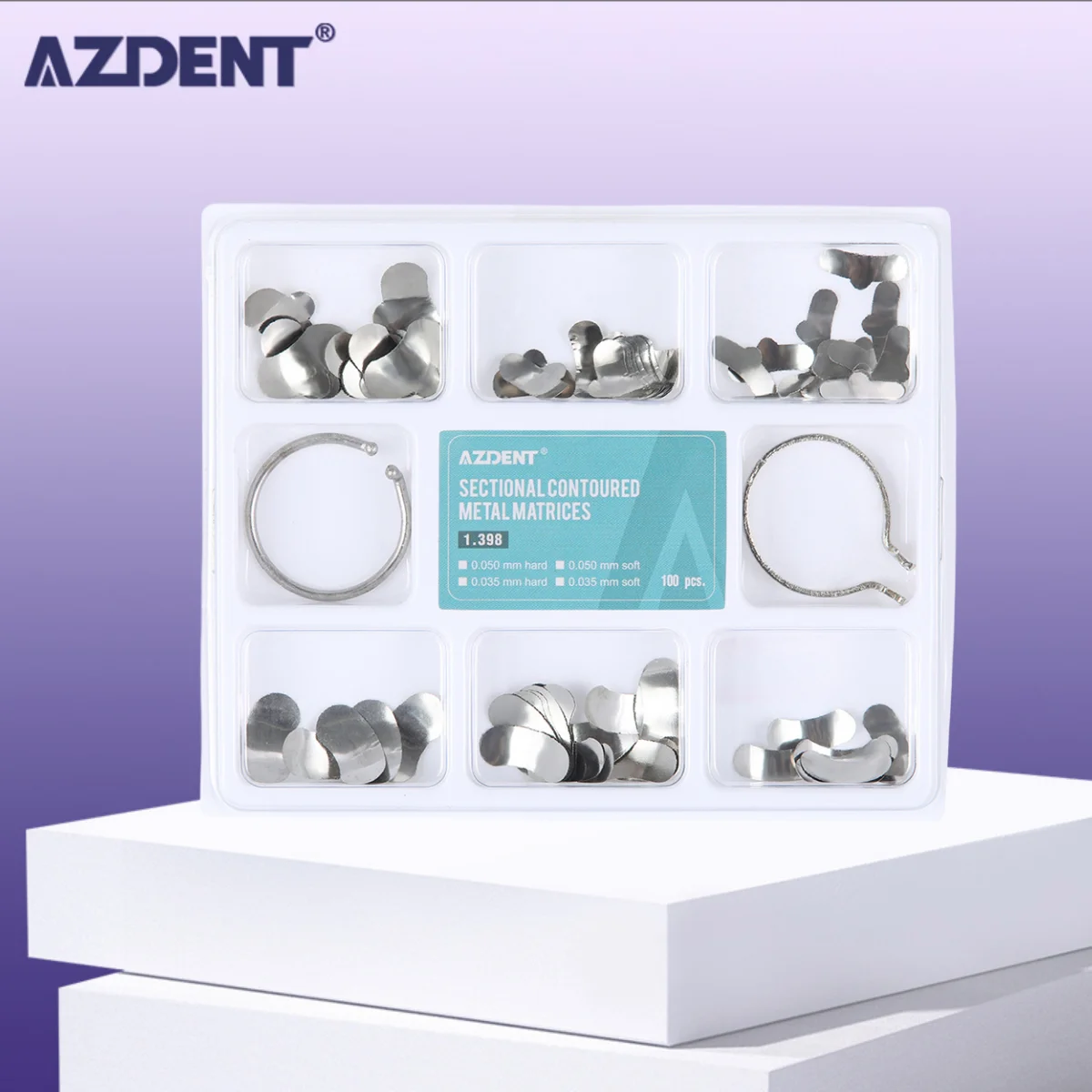 100Pcs-Box-AZDENT-Dental-Matrix-Sectional-Contoured-Metal-Meterial-with ...