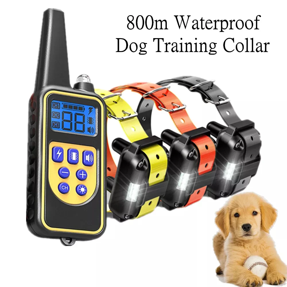 Electric Dog Training Collar Waterproof Dog Bark Collar Pet With Remote ...