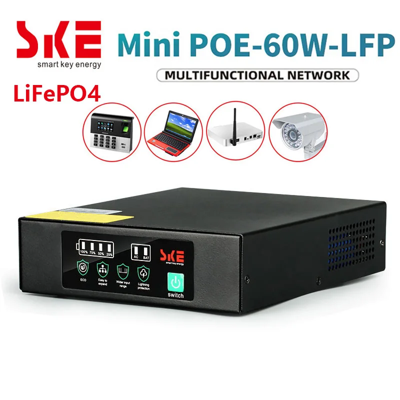 SKE-Mini-UPS-DC-POE-60W-UPS-16000mAh-LiFePO4-iron-Battery-Portable ...