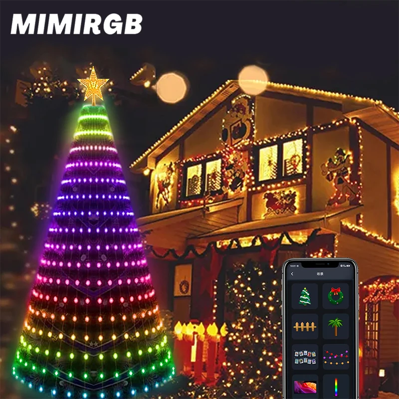 Smart-RGB-Christmas-Tree-Lights-Fairy-LED-Star-Strings-Waterfall-APP ...