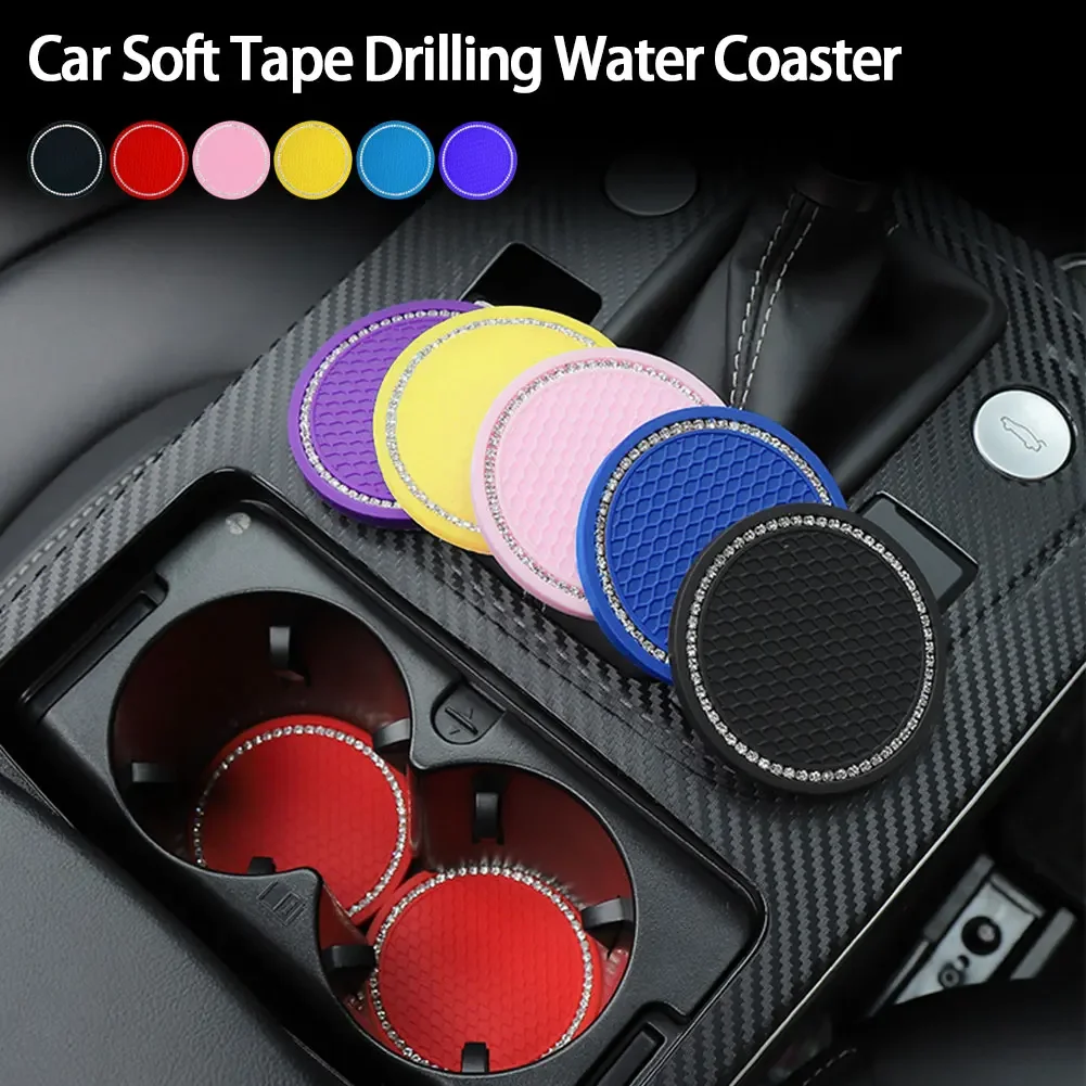 2PCS-Diamond-Car-Coaster-Water-Cup-Slot-Non-Slip-Mat-Silica-Gel-Pad-Cup ...