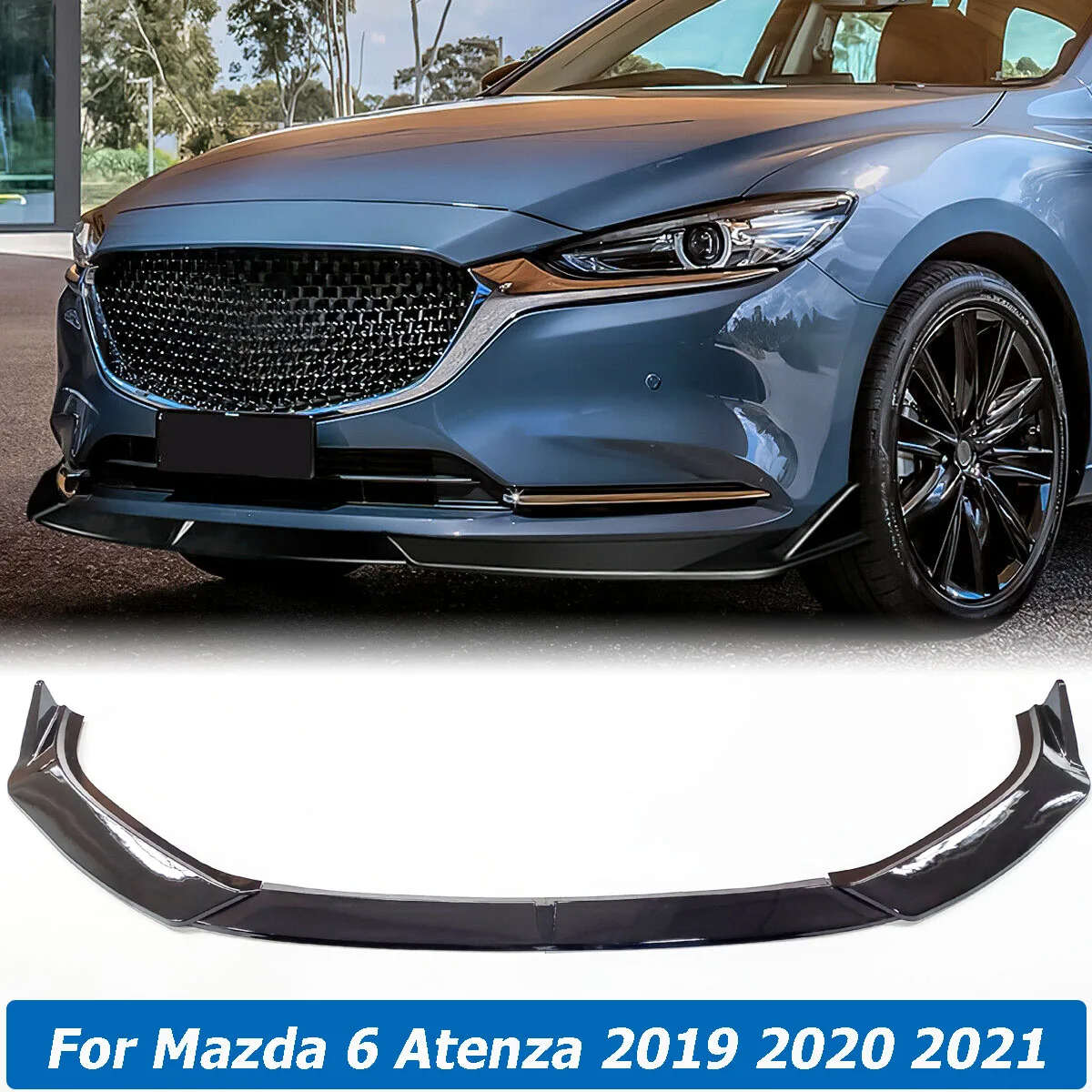 3PCS Front Bumper Lip For Mazda 6 Atenza 2019 2020 2021 Side Splitter ...