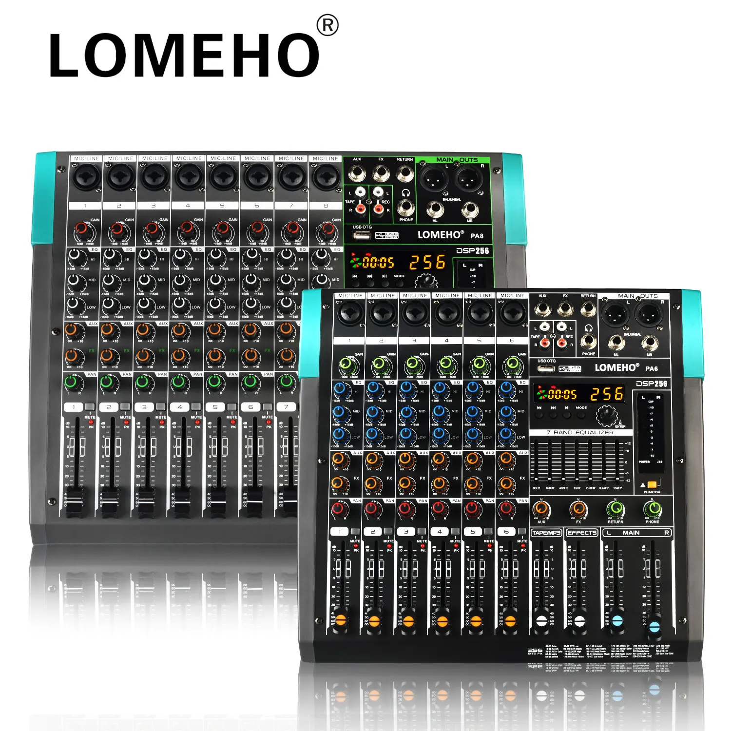 LOMEHO-BT-Console-de-Mistura-com-256-Efeitos-Digitais-Mesa-De-Som-7 ...