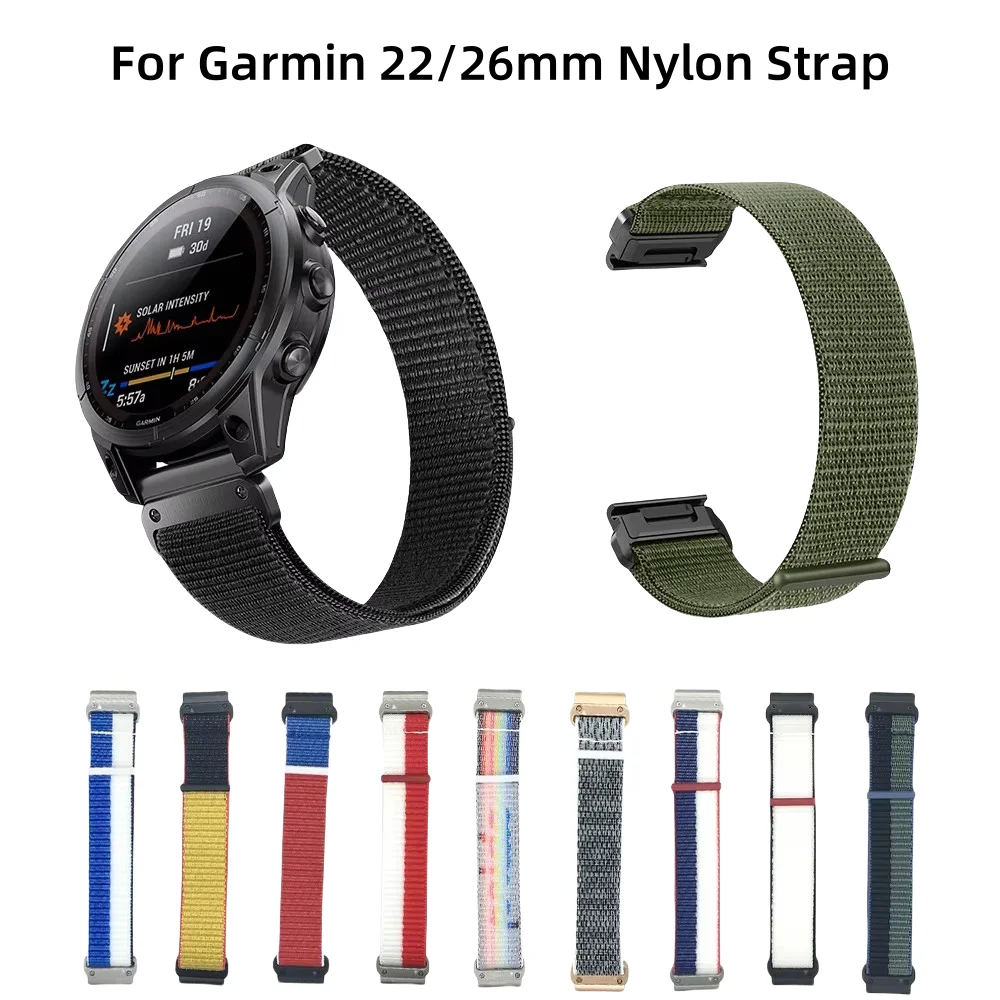 for Garmin Fenix 6X 6s Pro braided nylons Strap/Fenix 7/D2 instinct For ...