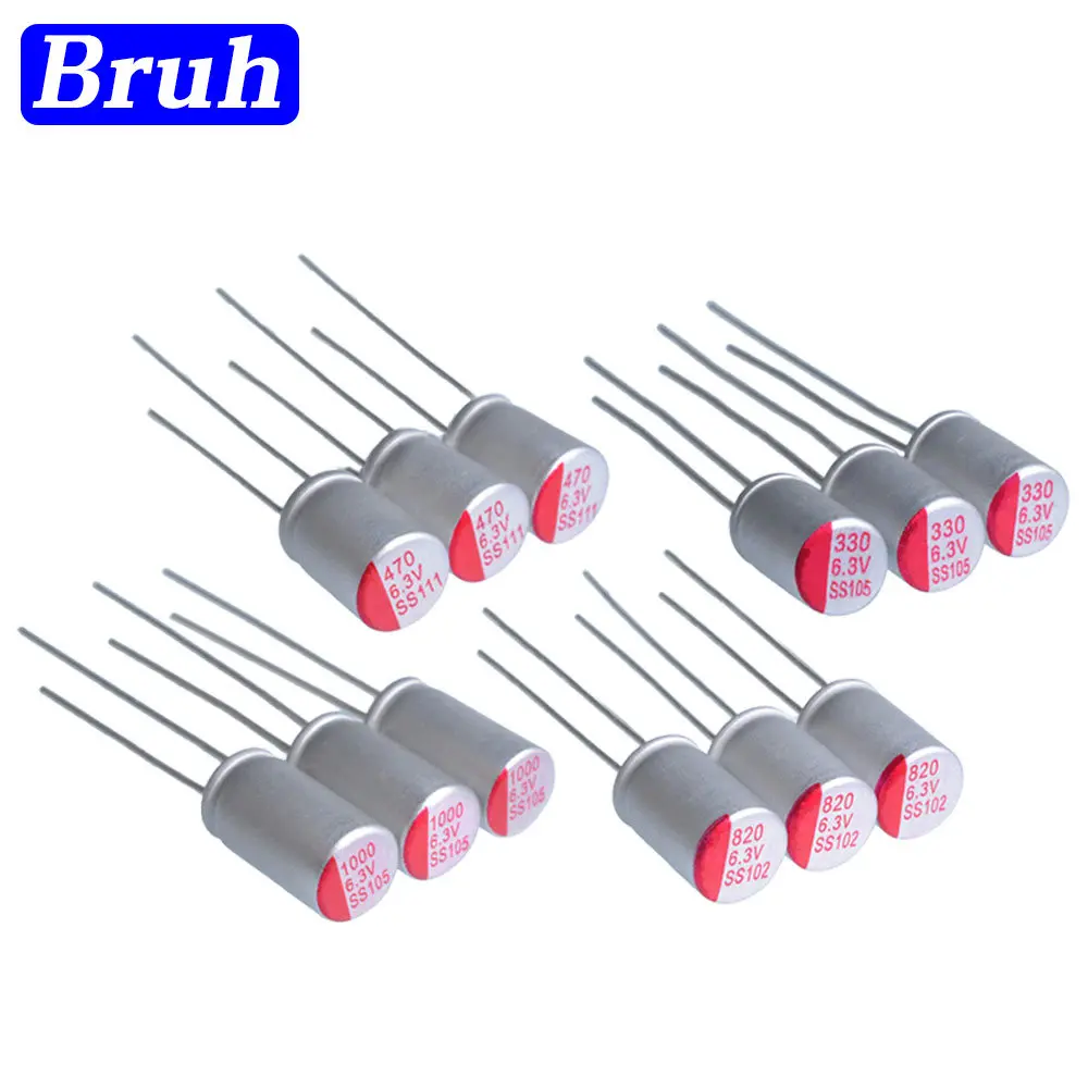 10pcs New DIP Solid Electrolytic Capacitor Super Low ESR 6.3V 10V 16V ...