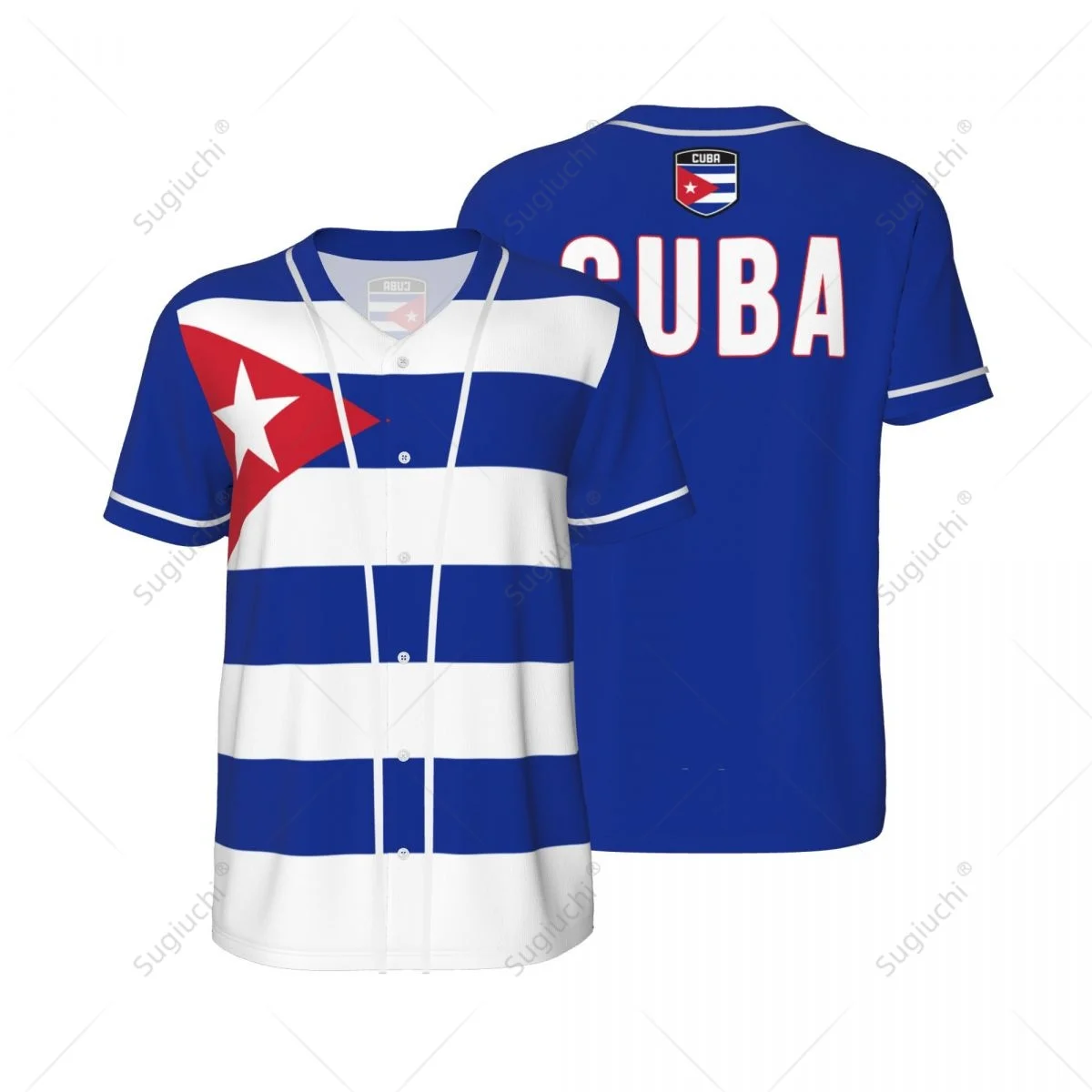 3D Printed Cuba Flag Men Baseball Jerseys Mesh Sports T-shirt Tees ...