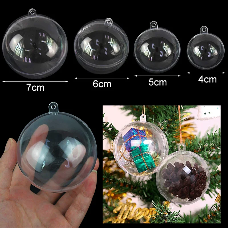 5-10pcs-Clear-Plastic-Fillable-Ornaments-Ball-For-Christmas-Party ...