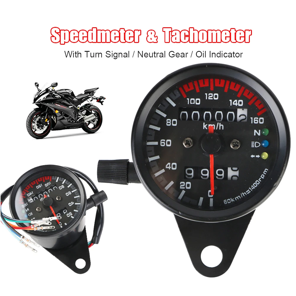 Backlight-Indicator-Odometer-Gauge-for-Cafe-Racer-Motorbike-with-LED ...