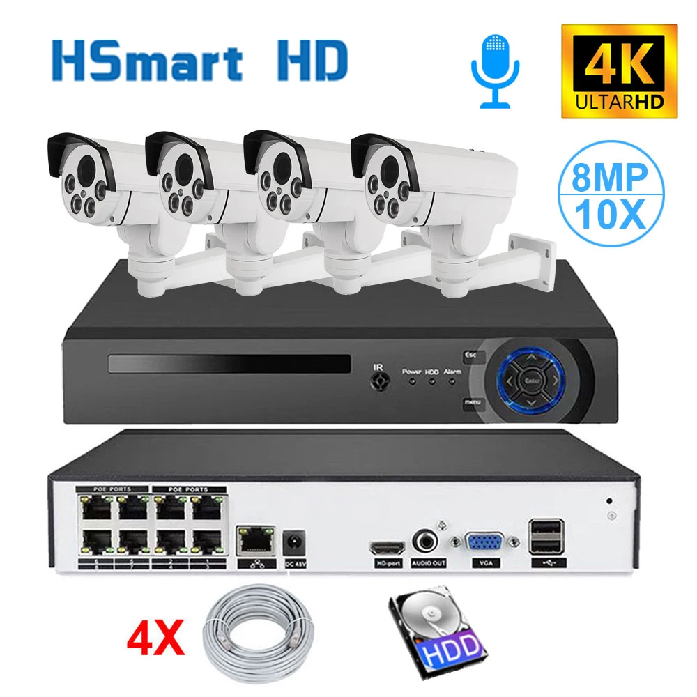 8CH-4K-NVR-8MP-IP-PTZ-10X-Zoom-Camera-POE-IP-Outdoor-Security-System ...