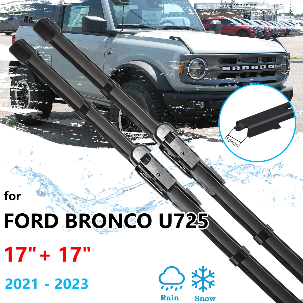 For-Ford-Bronco-U725-2021-2022-2023-Front-Frameless-Wiper-Blades-Window ...