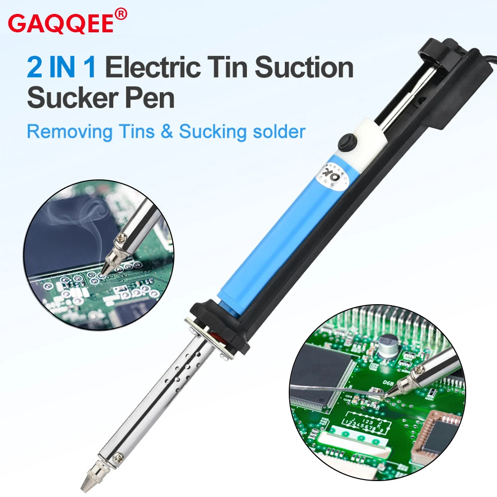 AC 110V/220V Electric Tin Suction Sucker Pen Soldering Iron 30W PCB ...