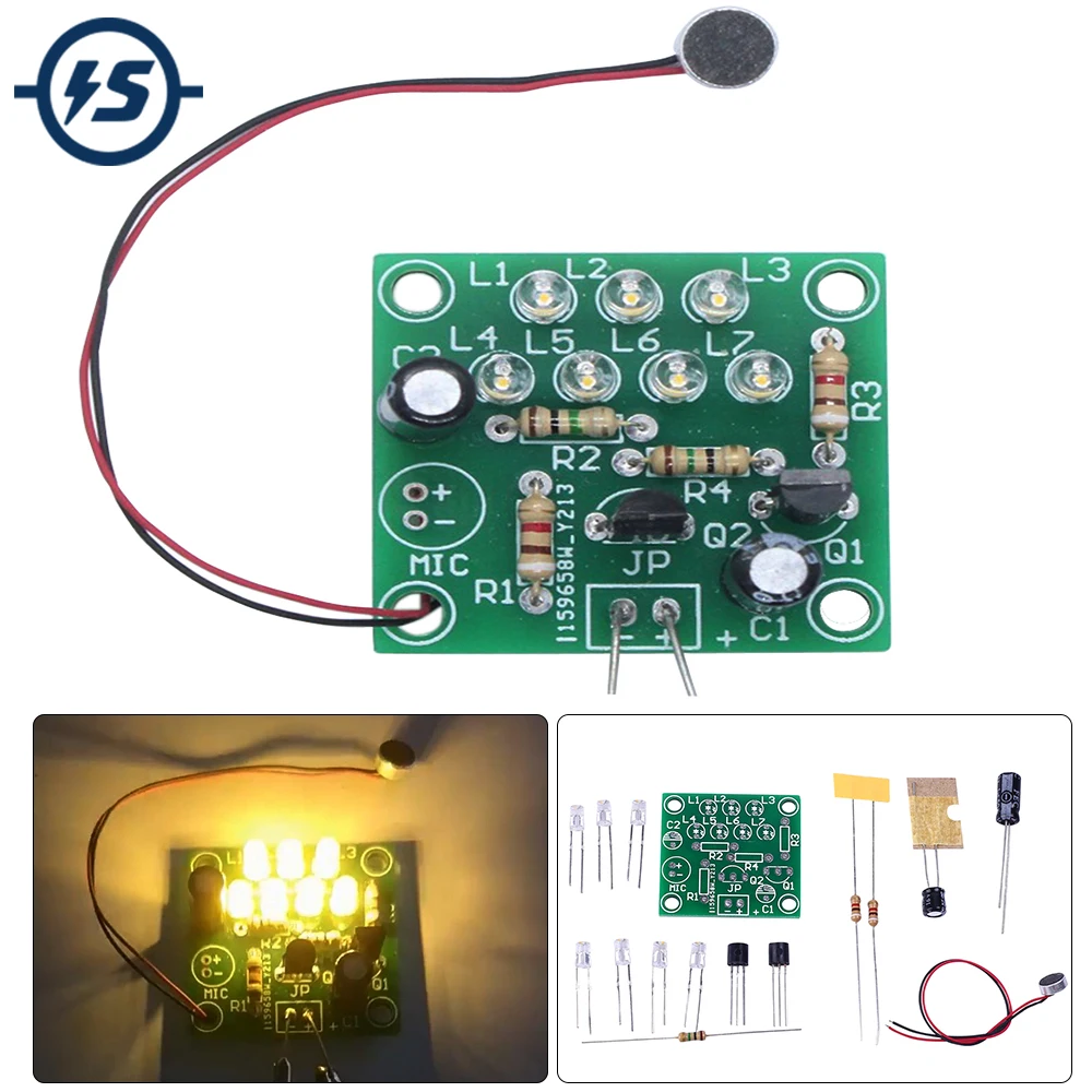 LED Rhythm Light DIY Kit Sound Control Music LED Flashing Melody Light ...