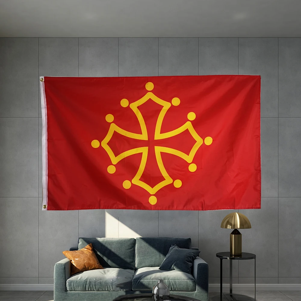 France Region Occitan Cross Flag 3X5FT 150X90CM Graphic Custom Design ...