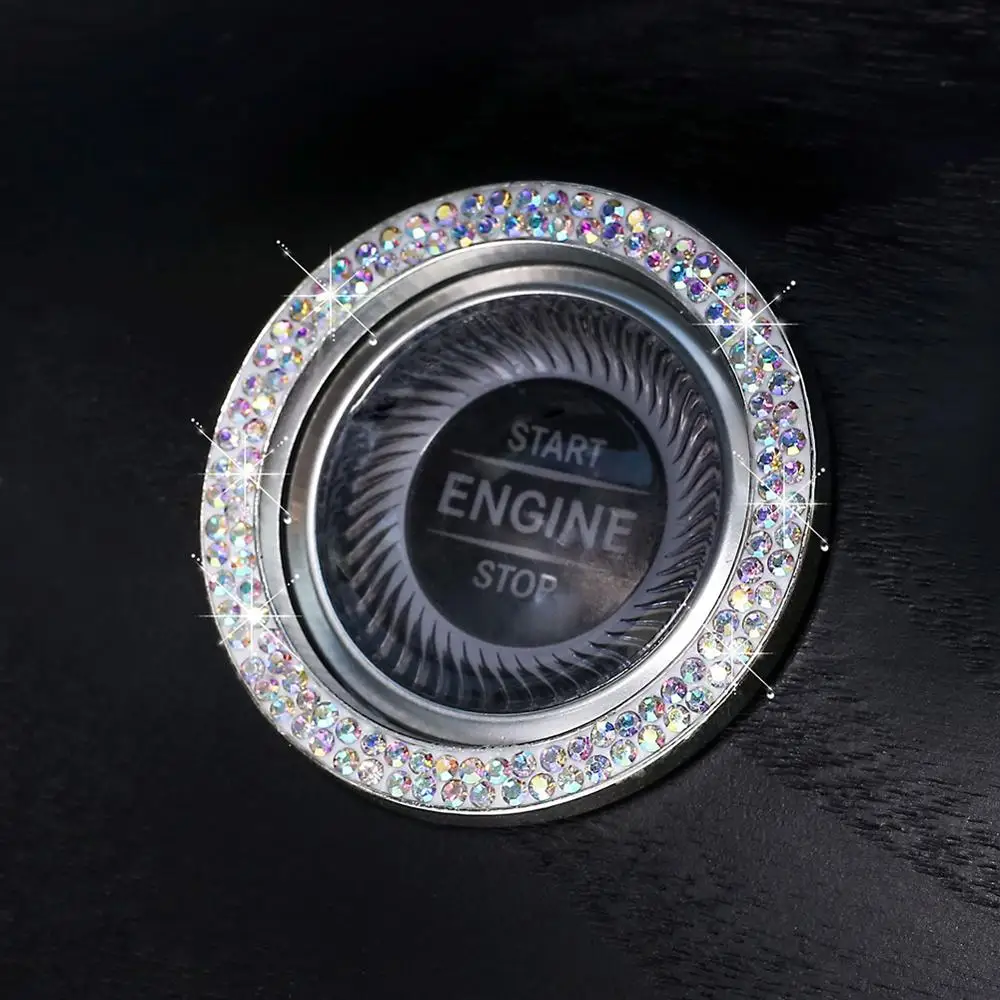 One-Car-Key-Start-Button-Decoration-Ring-Diamond-Rhinestone-Circle ...