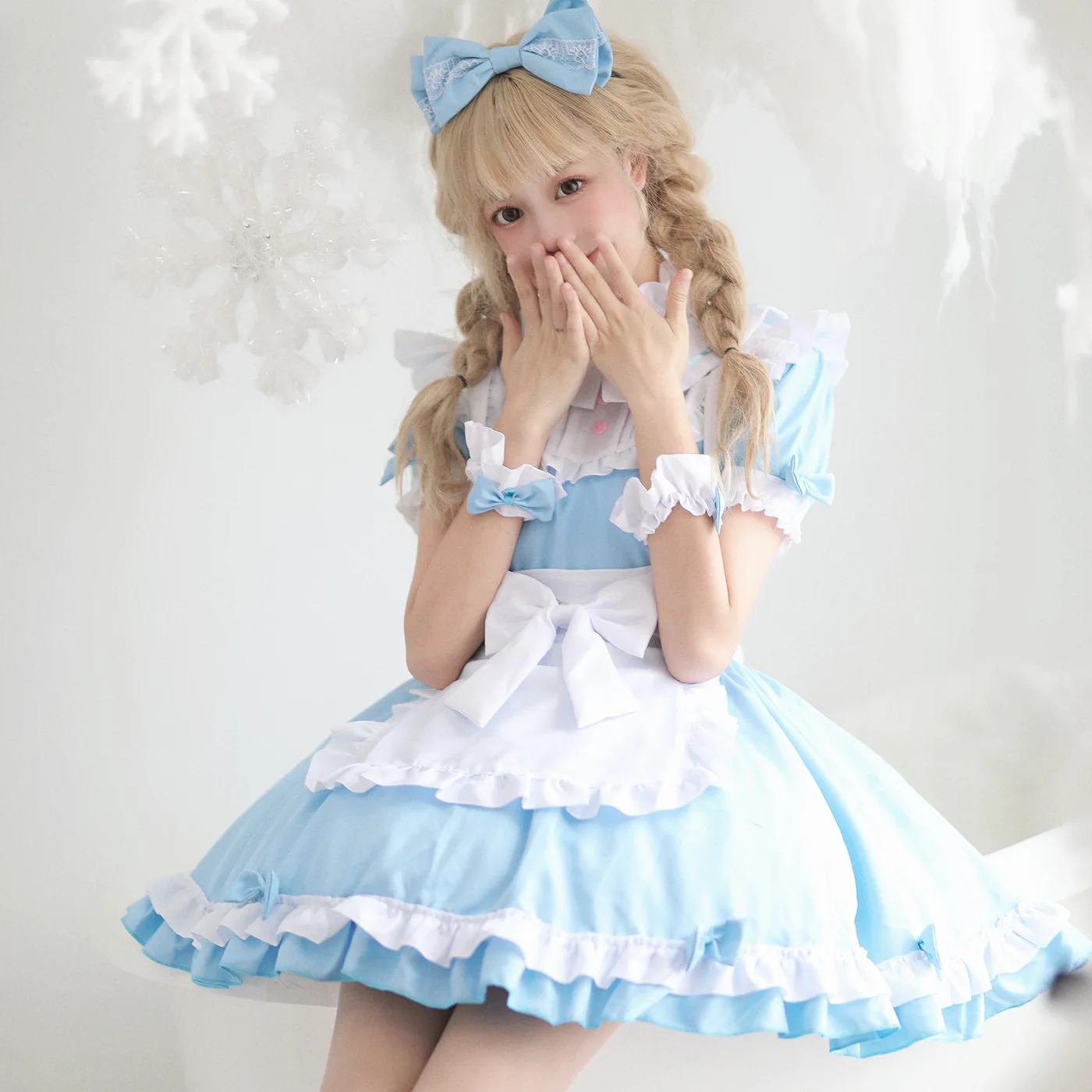 5XL Halloween COS Alice Maid Costume Big Brother Fake Mother Maid Dress ...