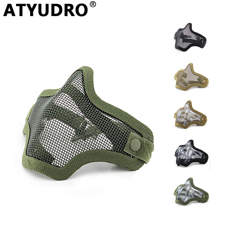 ATYUDRO Tactical Half Face Shooting Mask Airsoft Breathable Low-carbon ...