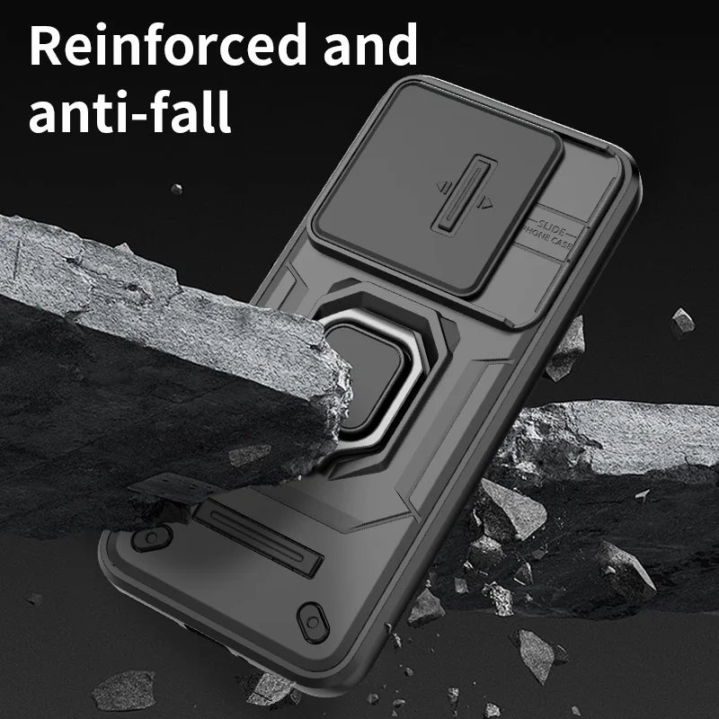 Shockproof Armor Phone Case with Camera Protection and Ring Holder ...