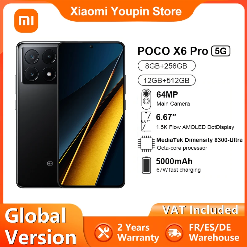 POCO-Smartphone-X6-Pro-5G-Global-Version-256-Go-512-Go-Dimrespondable ...