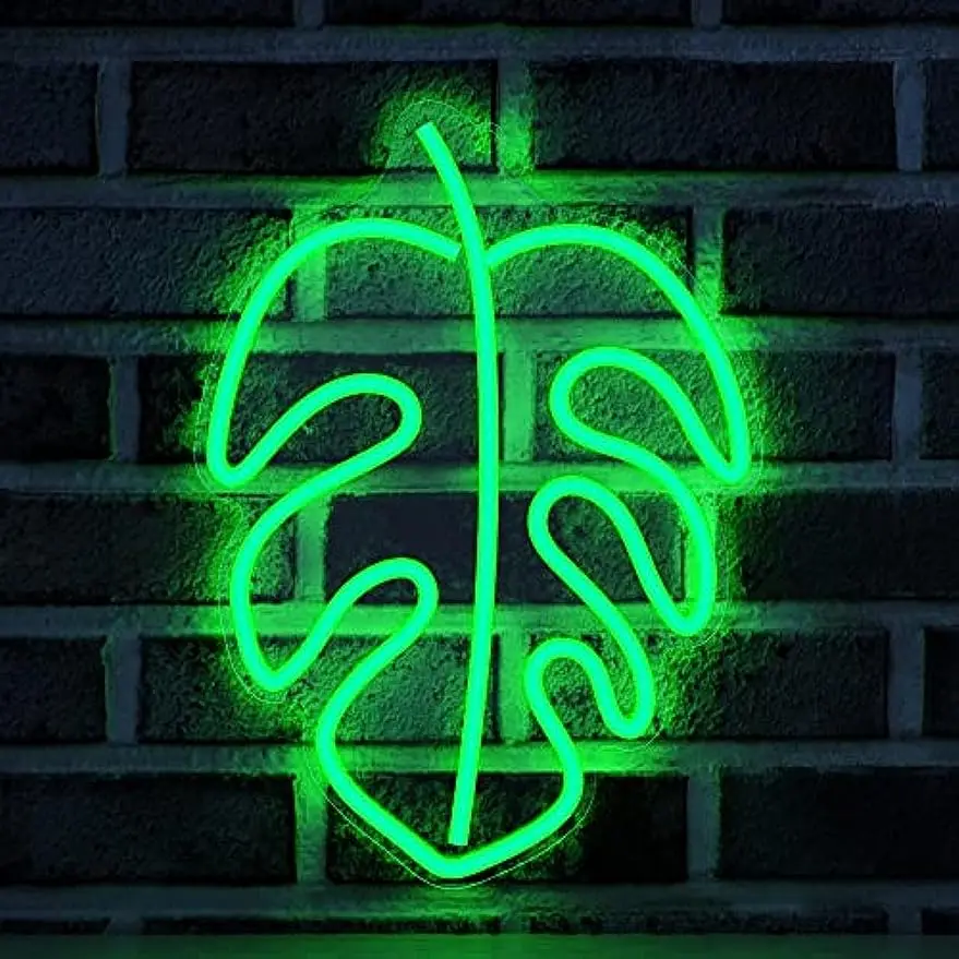 Green-Leaf-Neon-Sign-KUshopfast-Turtleback-Bamboo-LED-Night-Light-for ...