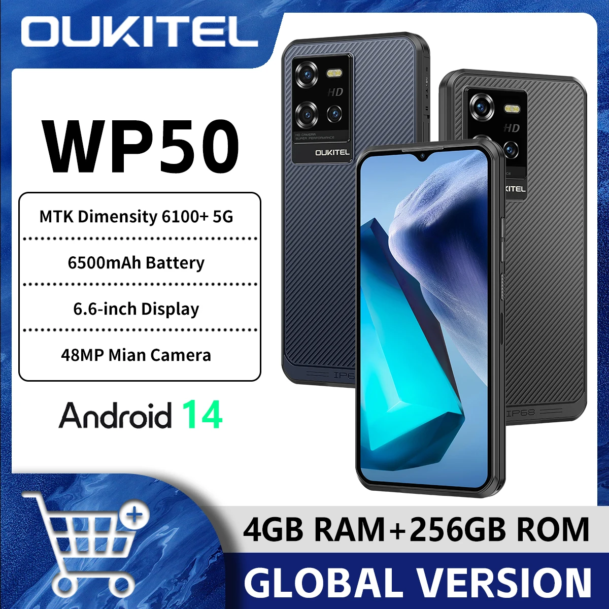 Oukitel-WP50-5G-Smartphone-robusto-6-60-HD-6500mAh-16GB-256GB-Celular ...