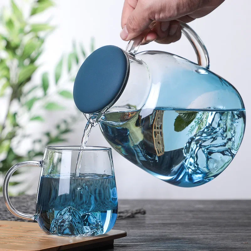 1800ml Glass Cold Water bottle With Handle Fruit Tea Cup Kettle ...