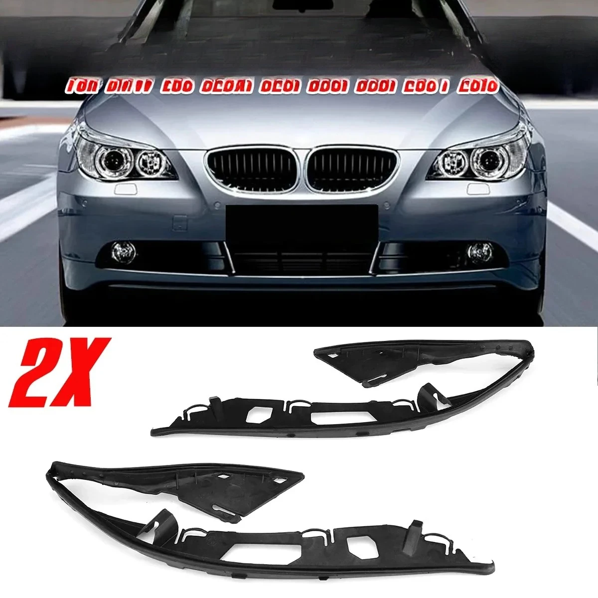 Pair Headlight Lens Seal Gasket For BMW E60 5 Series 2004-2010 ...