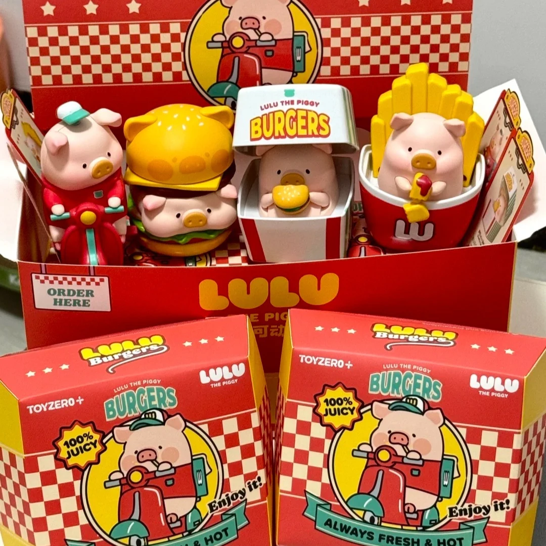 LuLu The Piggy Burger Series Blind Box Cute LuLu Pig Anime Figure ...