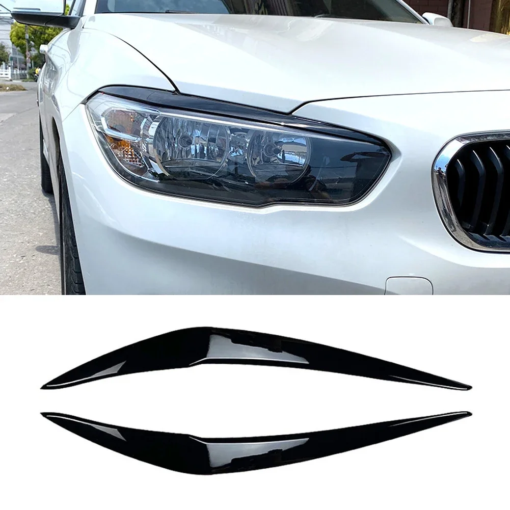 2Pcs-Car-Headlight-Cover-Eyelid-Gloss-Black-Eyebrow-For-BMW-F20-LCI ...