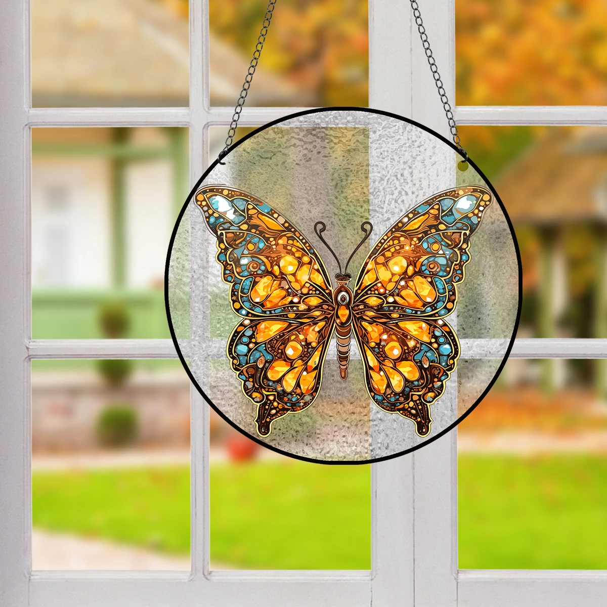 Glass Pattern Butterfly Stained Window Hangings Suncatcher for Window ...