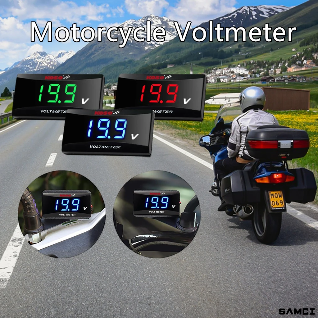 KOSO-Voltmeter-Motorcycle-Waterproof-Universal-Volt-Meter-LCD-Digital ...