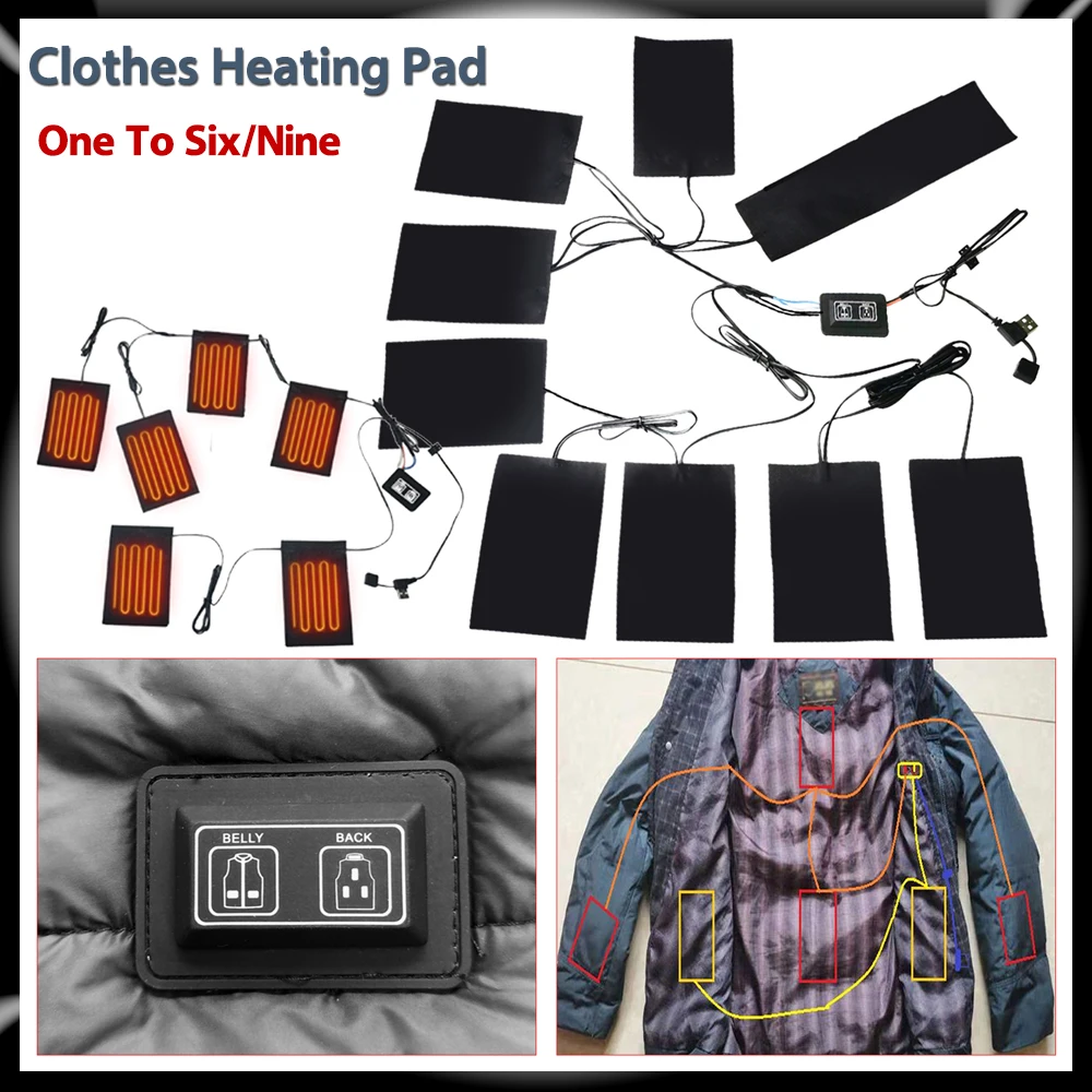 6-9-In-1-Double-Switch-Clothes-Heating-Pad-5V-USB-Charge-Electric ...