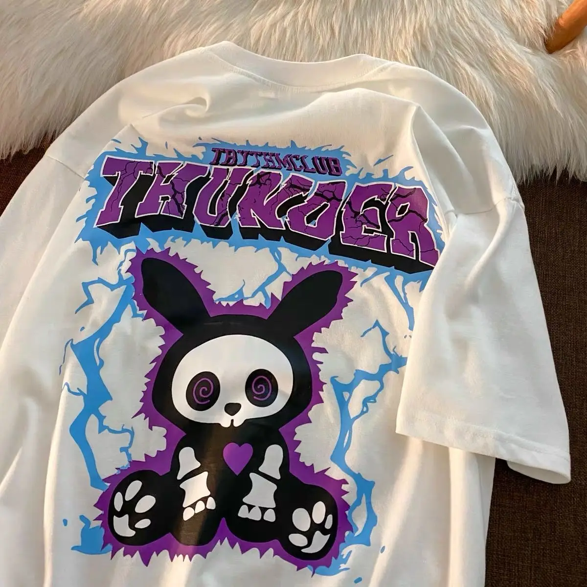 Women-s-T-shirt-Harajuku-Gothic-Lightning-Mouse-Print-Short-Sleeve-Tee ...