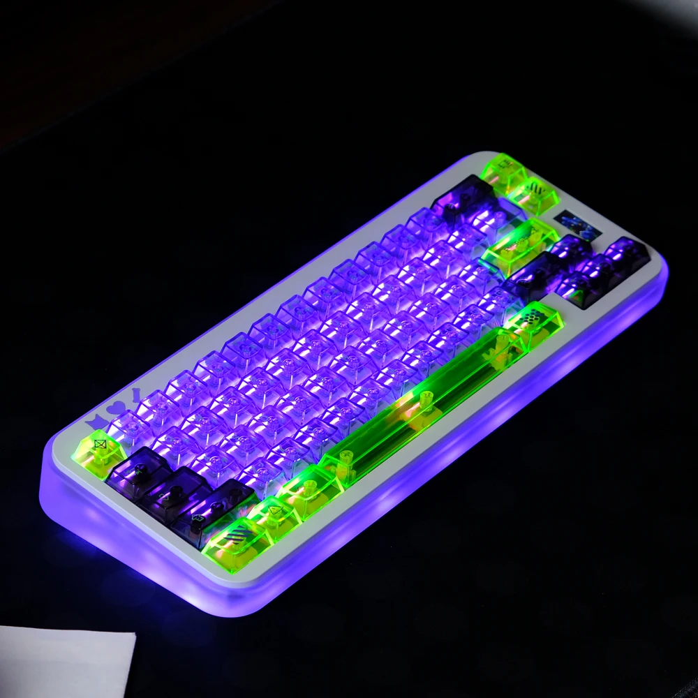 171-Keys-PC-Transparent-Keycap-GMK-Mecha-01-Black-Purple-Green-Keycaps ...