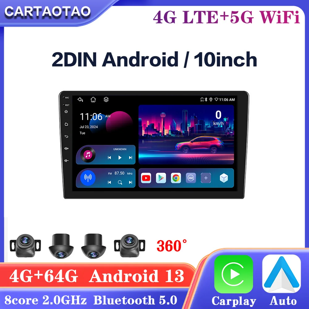 Android 13 Car Radio Carplay GPS Multimedia Player For Fiat Jeep Lexus ...