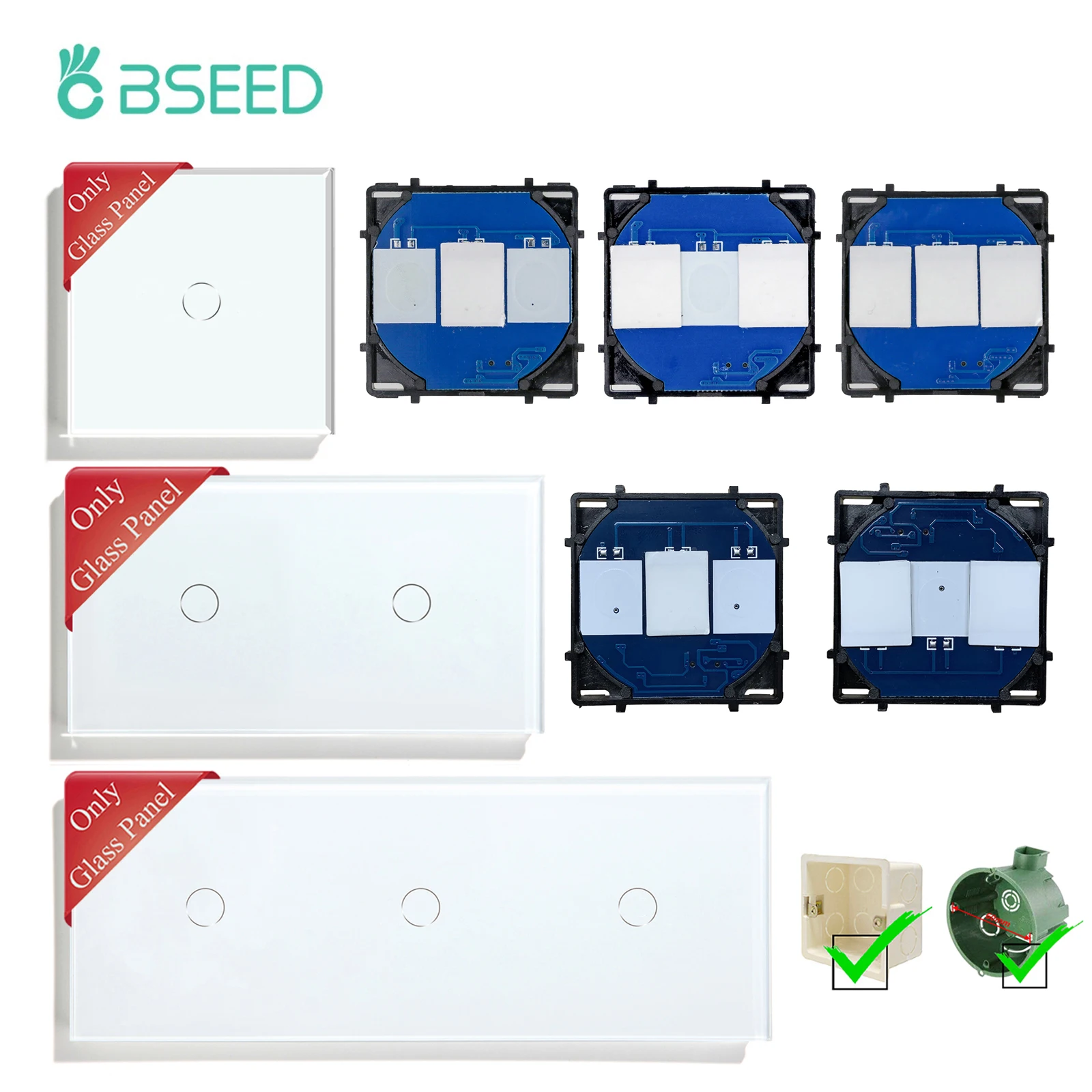 BSEED-1-2-3Gang-Wall-Touch-Switch-1-2-3Way-Function-Base-Stair-Switches ...