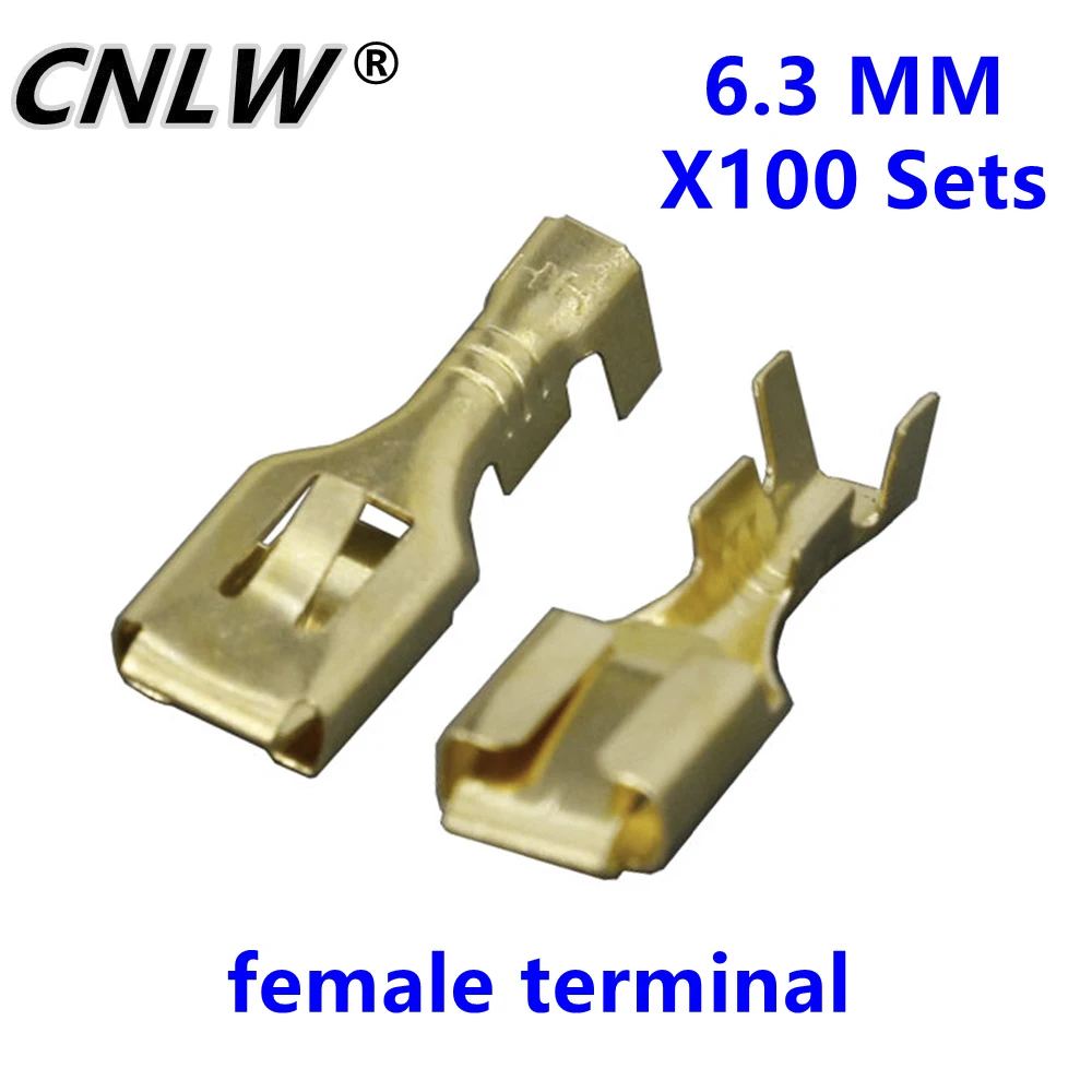 100-PCS-6-3mm-Crimp-Terminal-Automobile-connector-terminals-The-Female ...