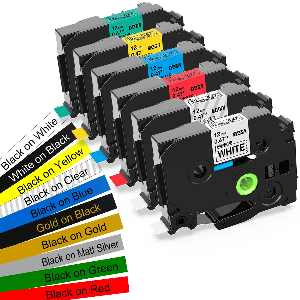 Compatible Label Tape Tze-231 For Brother Ptouch Label Maker Label Tape ...