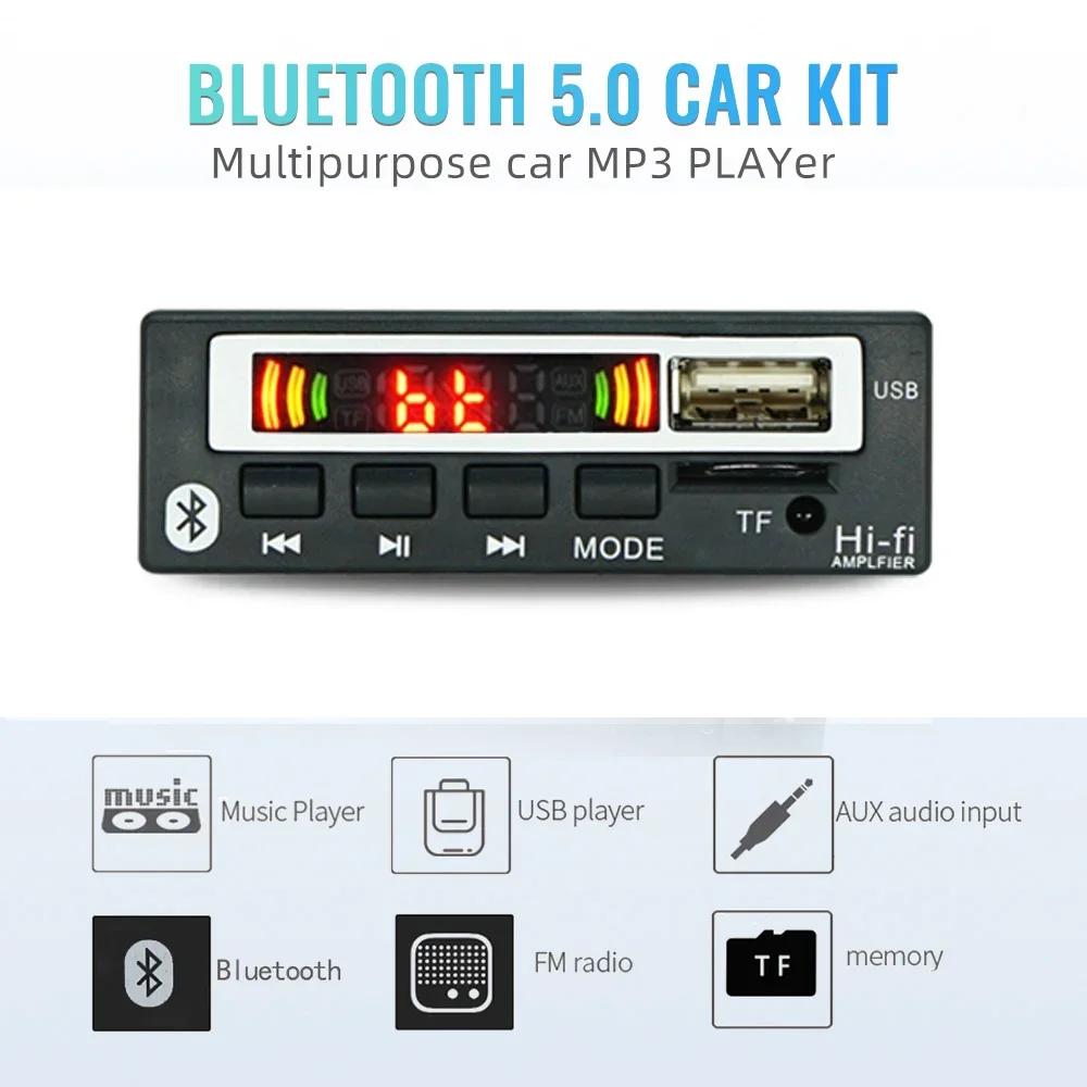 Bluetooth 5.0 MP3 WMA WAV Decoder Board 12V Wireless Audio Module Color ...