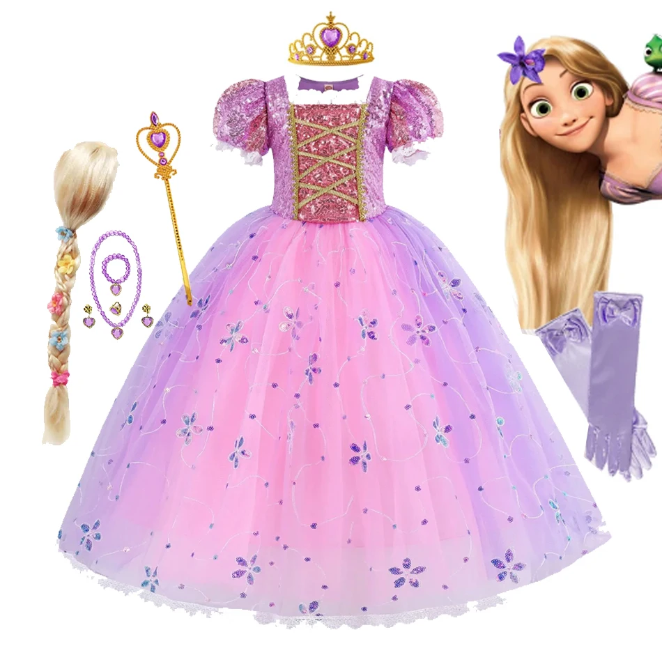 Disney-Princess-Rapunzel-for-Girls-Costume-Movie-Tangled-Kids-Cosplay ...