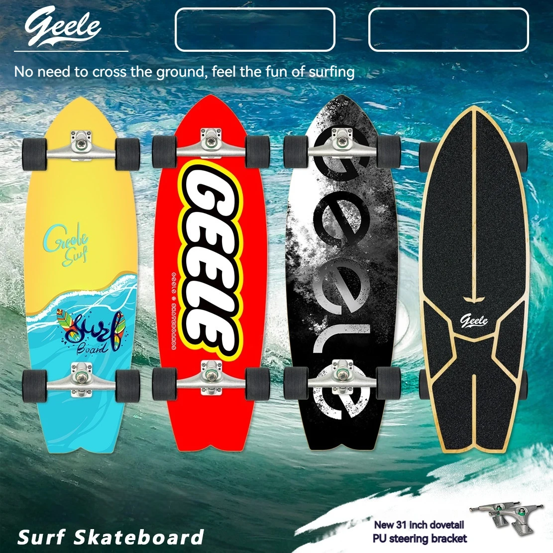 Geele-Carver-Yow-Land-Surf-Board-Skateboard-Cx4-Beginner-Surf-Training ...