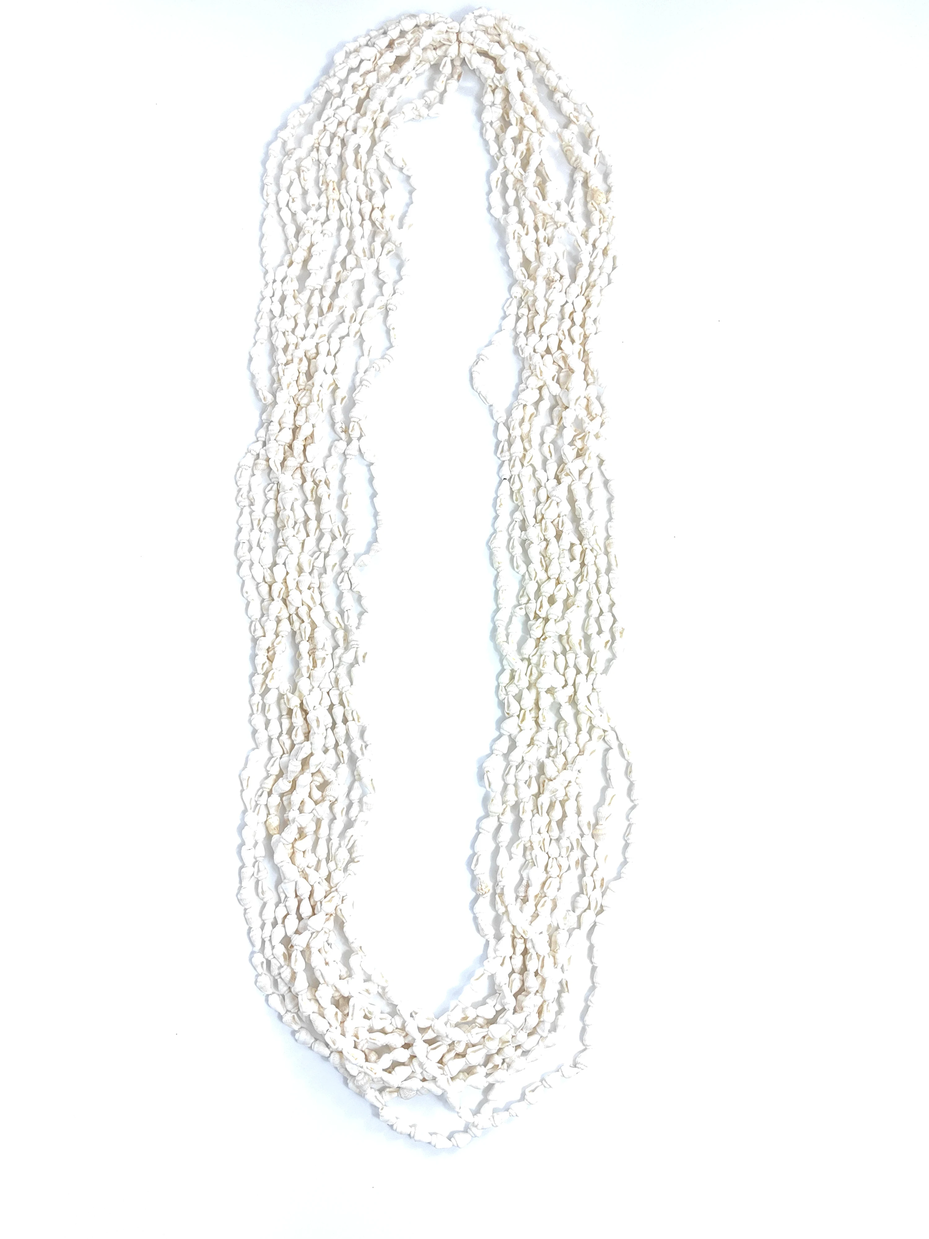White-Color-Natural-Nasa-Shell-Long-Lei-Necklace-12-Strands-60-Hawaila ...