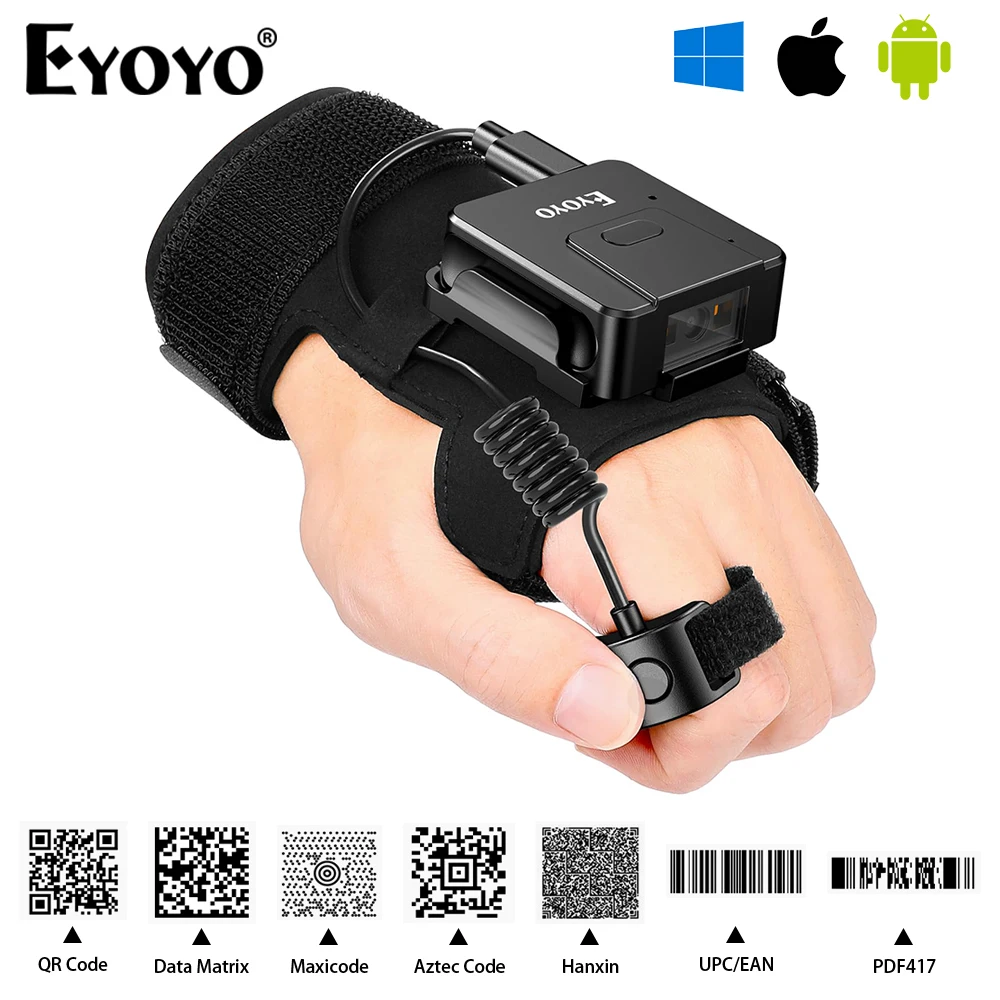 Eyoyo-EY-027-Portable-Wireless-2D-Wearable-Glove-QR-Code-Scanner-Finger ...