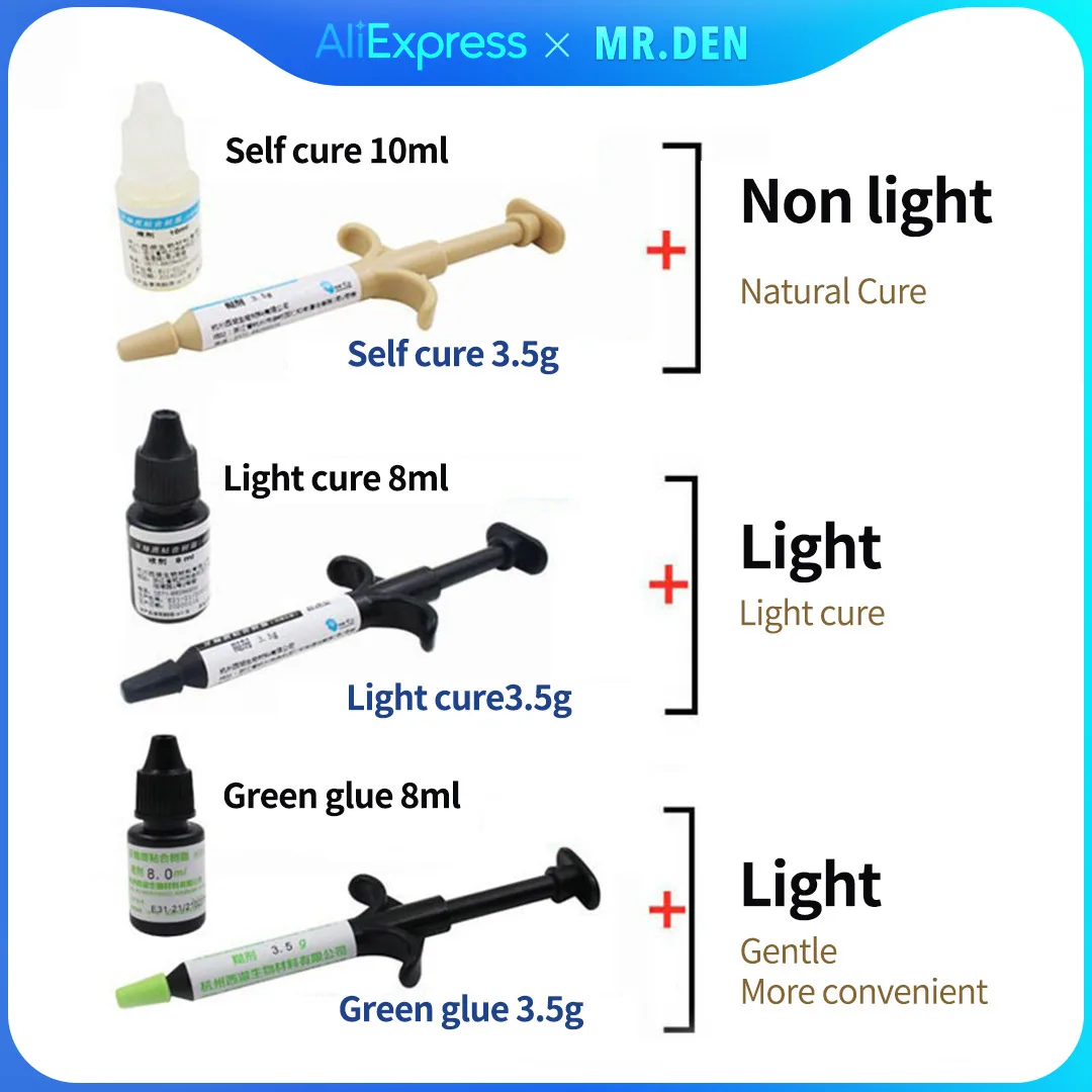 Dental Orthodontics Direct Bonding System Blue Self Light Cure Glue ...