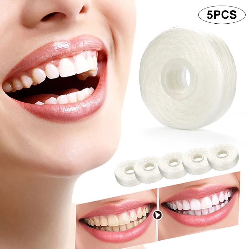 5-Rolls-50m-Dental-Flosser-Oral-Hygiene-Teeth-Cleaning-Dental-Floss ...