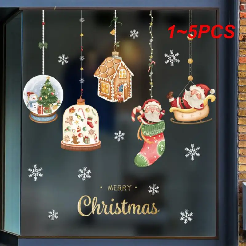 1-5PCS-New-Christmas-Decoration-Window-Stickers-Santa-Gifts-Merry ...