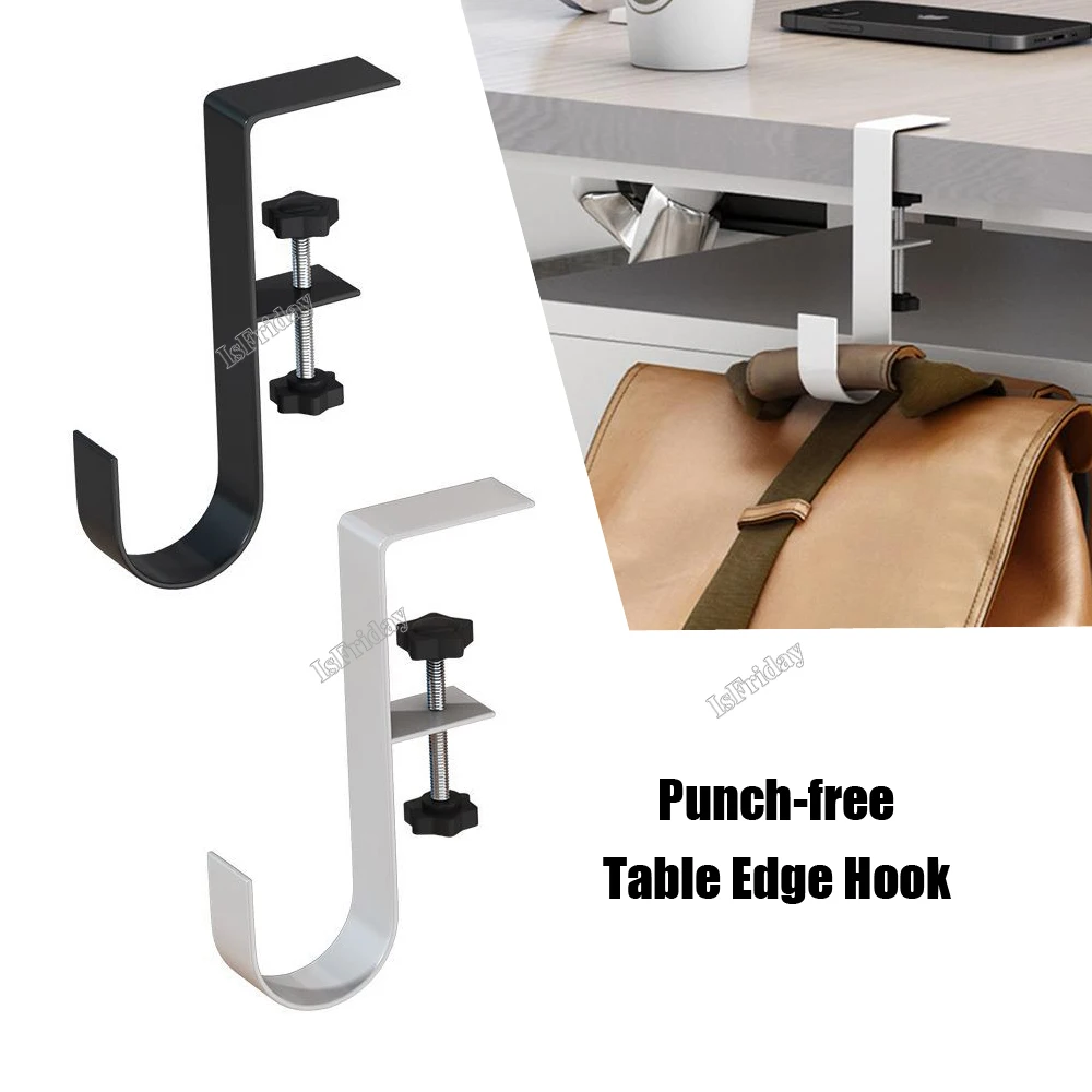 1/2pcs Adjustable Desk Edge Hook Multi-Purpose Hooks Without Punching ...