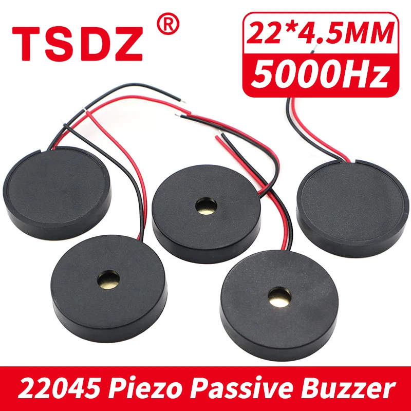 10PCS-22045-5000Hz-Passive-Buzzer-With-Wire-Piezoelectric-Speaker-22MM ...