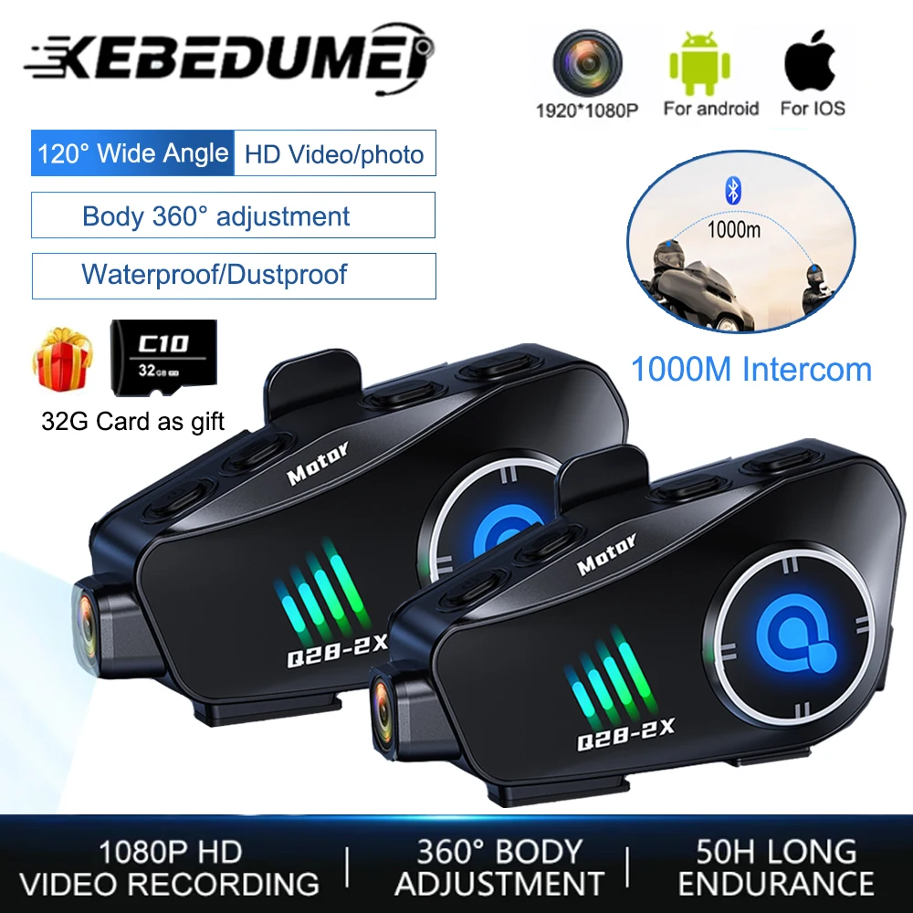 Kebidumei-Bluetooth-Motorcycle-Intercom-Helmet-Headset-1000M-Interphone ...