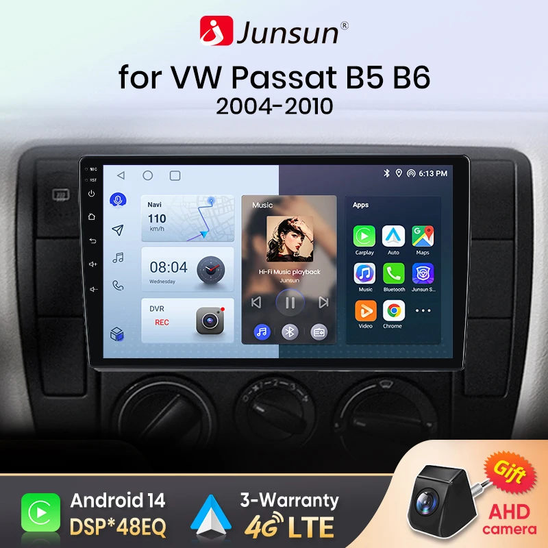 Junsun v1 PLUS CarPlay Android Auto Car Radio Multimedia For VW Passat ...